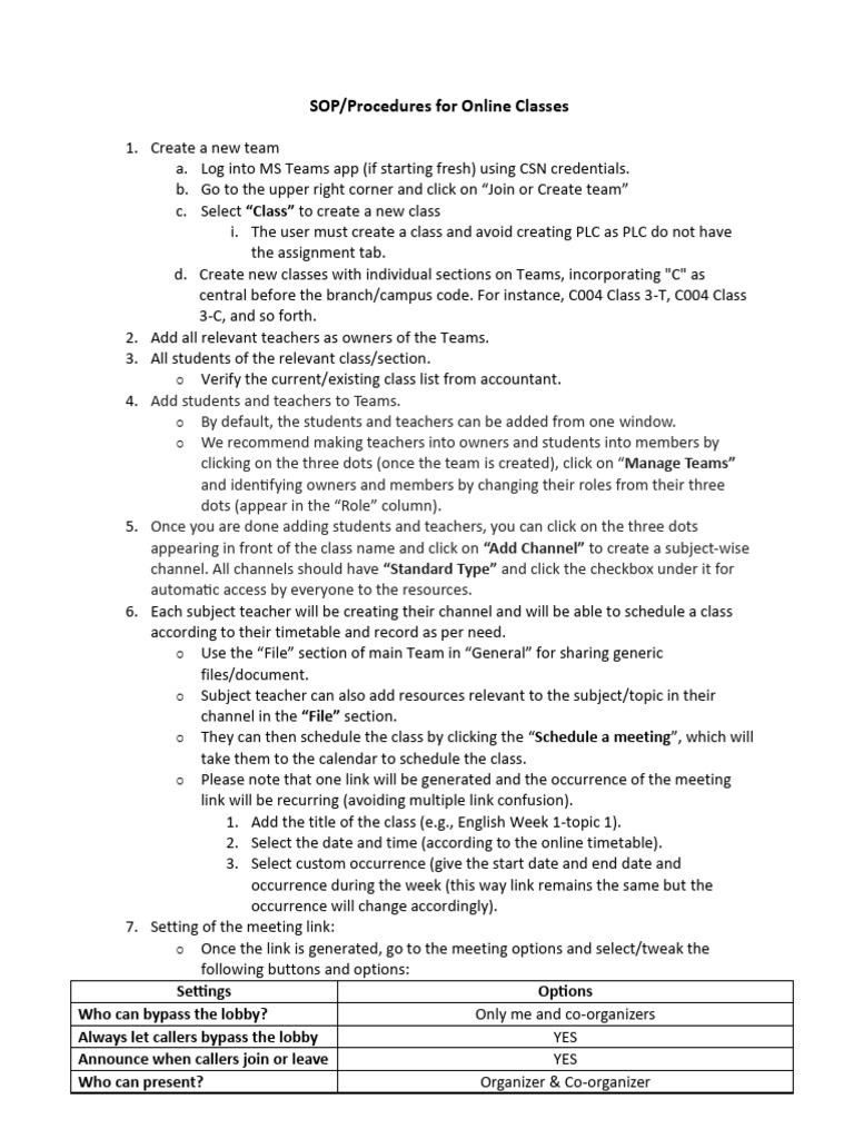 SOPs For Conducting Online Classes | PDF | System Software | Software