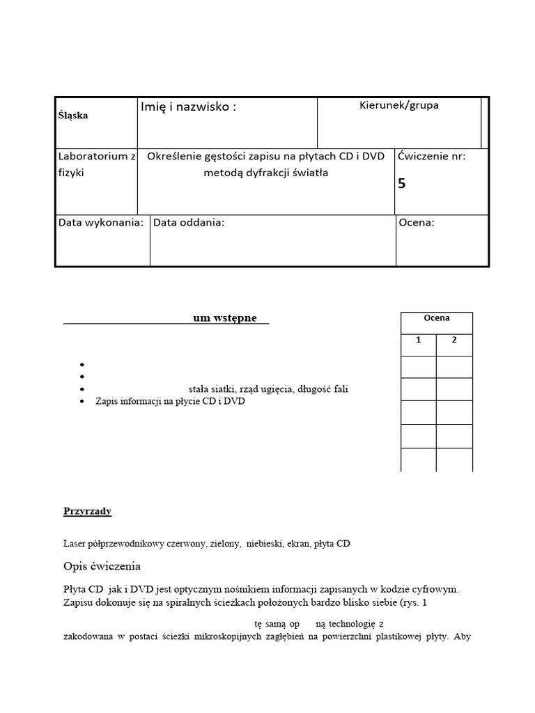 Gestosc Zapisu Na CD | PDF