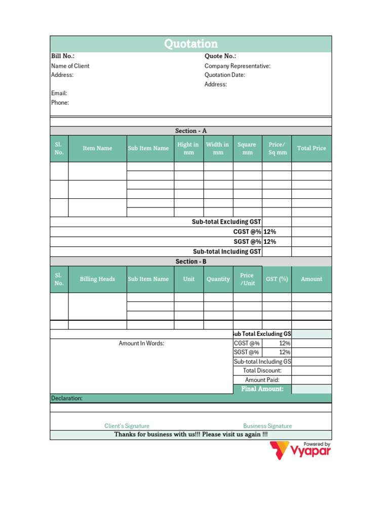 Interior-Quotation Format-1 | PDF