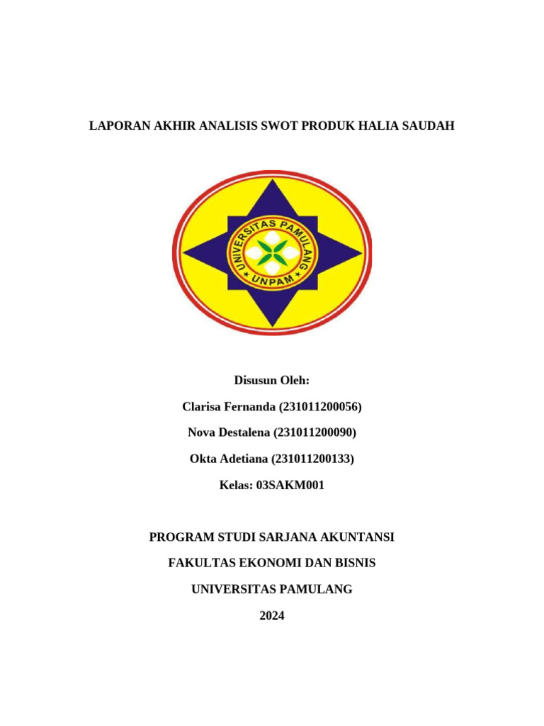 Template Laporan Analisis SWOT OK-1 | PDF