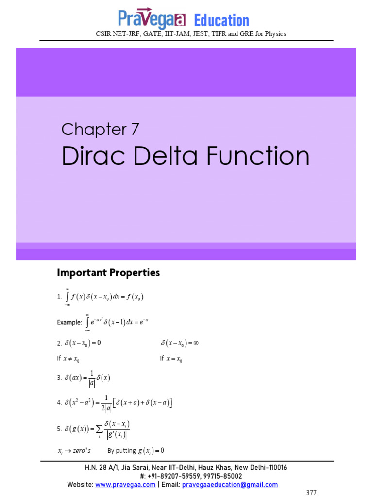 Chapter 7 Dirac Delta Function | PDF | Calculus | Geometry
