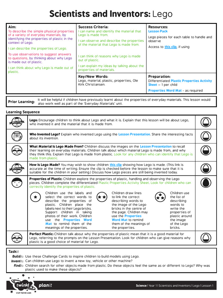 Lesson Plan Lego | PDF | Lego | Learning