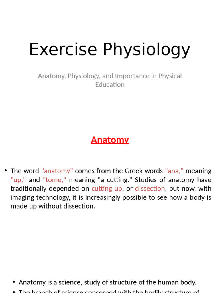 Exercise Physiology Introduction | PDF | Anatomy | Metabolism