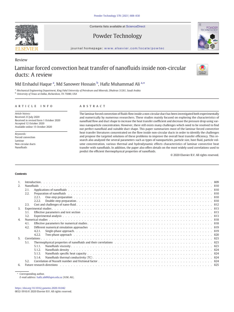 Laminar Forced Convection Heat Transfer of Nanofluids Inside Non ...