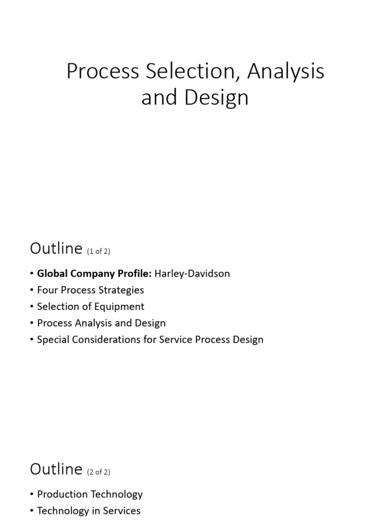 Process Selection Analysis And Design Pdf Automation Radio
