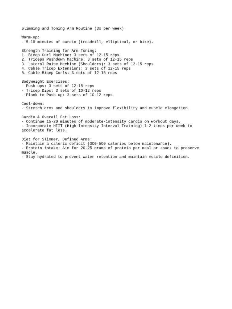 Slimming_and_Toning_Arm_Routine | PDF