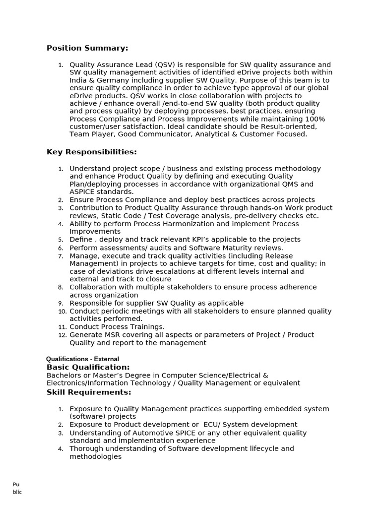 Sqa Aspice Jd | PDF | Quality Management | Audit