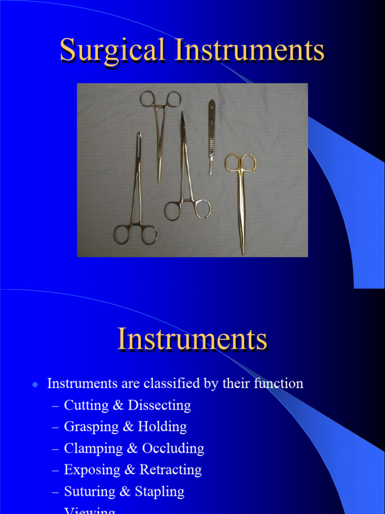 Surgical Instrument | PDF | Surgical Suture | Surgery