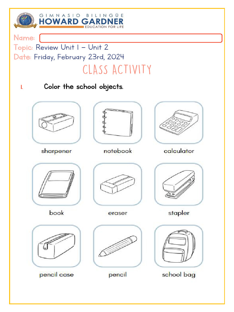GBHG - Transition - English Class - Worksheet - Week 5 - FRIDAY 23RD ...