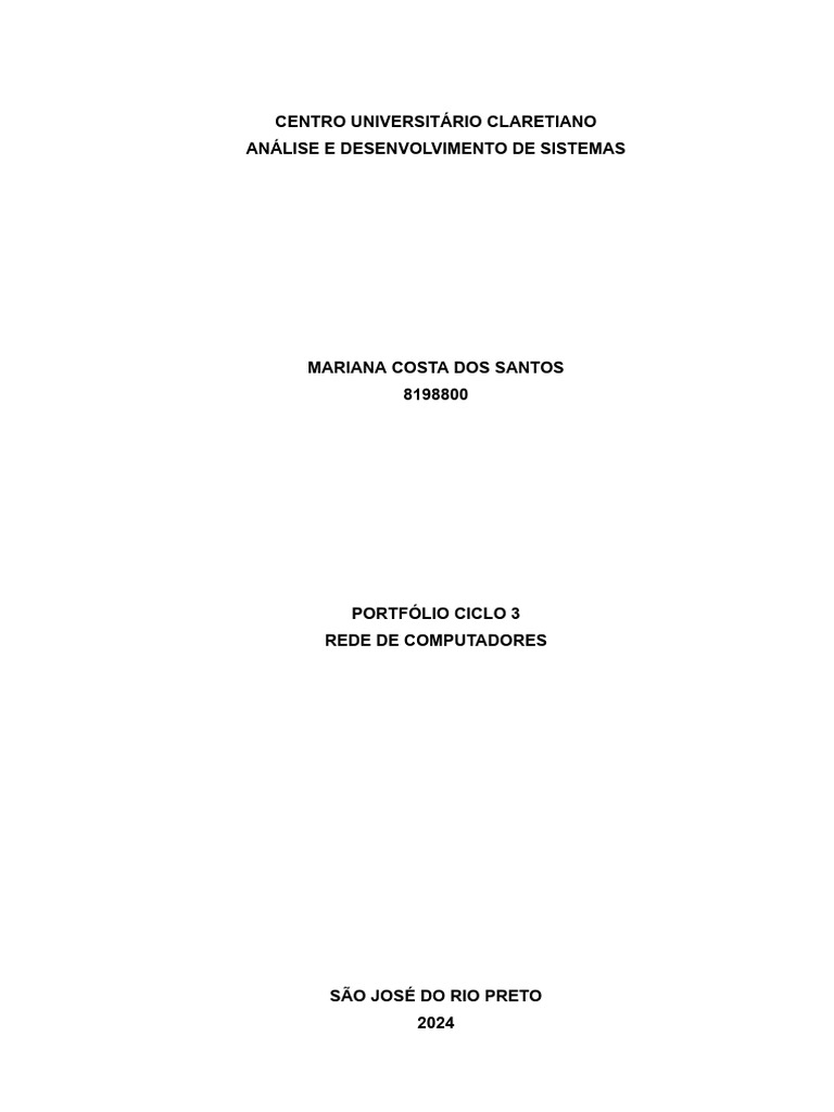 Portfólio2 - RDC | PDF | Computadores