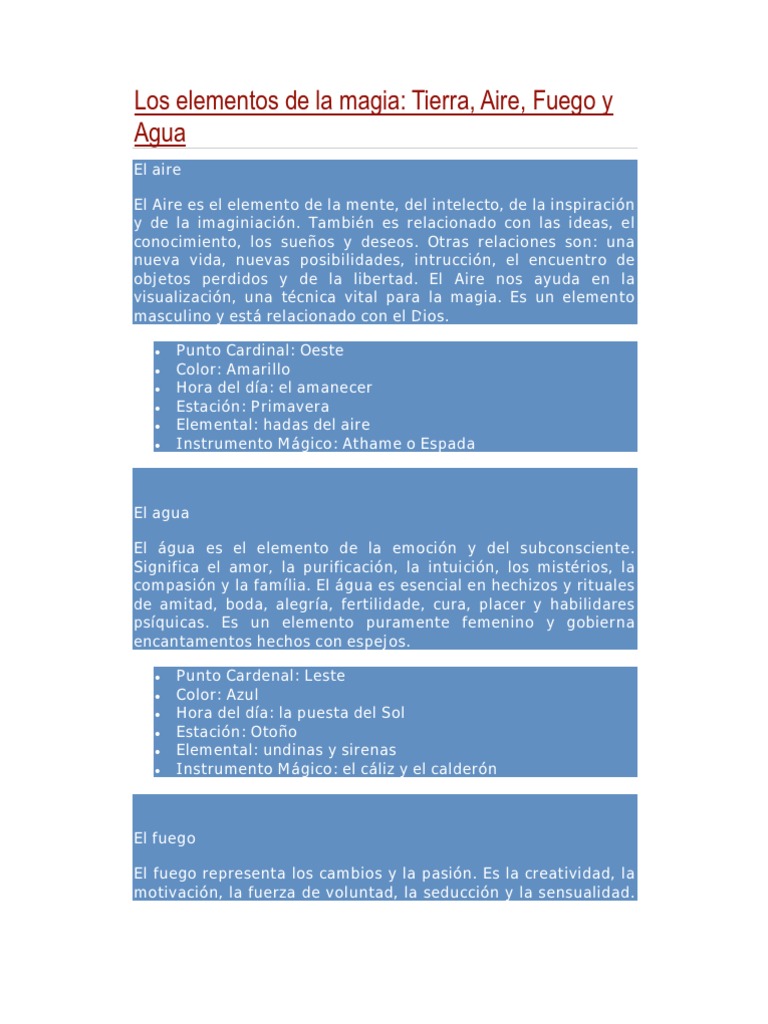 Los Elementos de La Magia | PDF | Rituales | Incendios