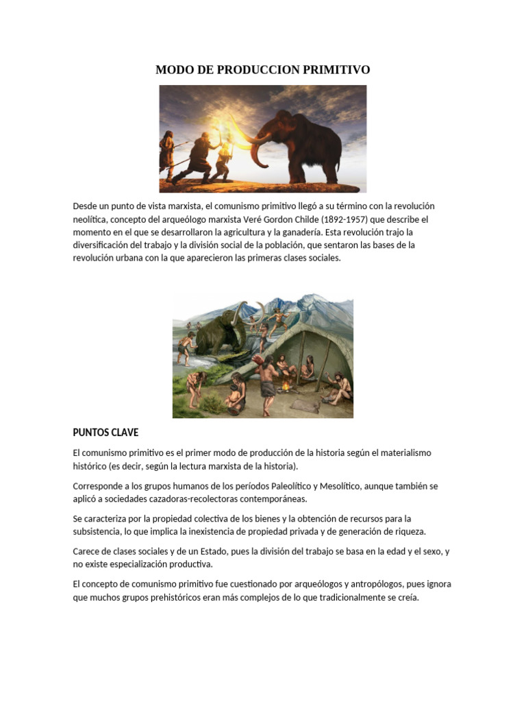 Modos de Produccion | PDF | Comunismo | Feudalismo