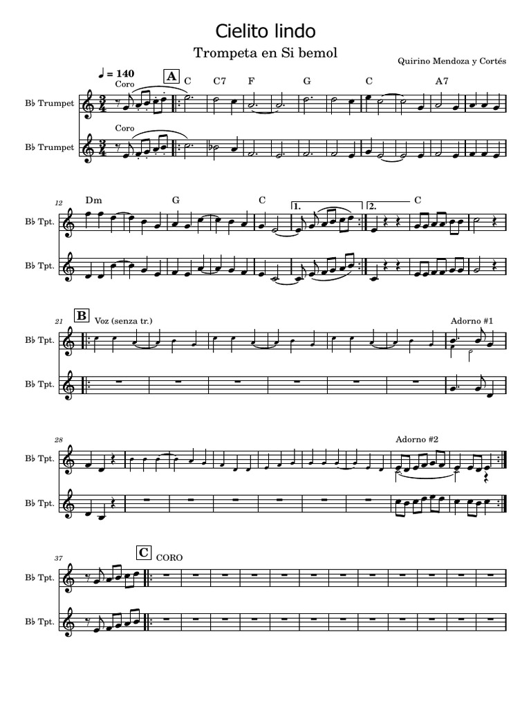 Cielito Lindo Violines | PDF | Western Music (North America)