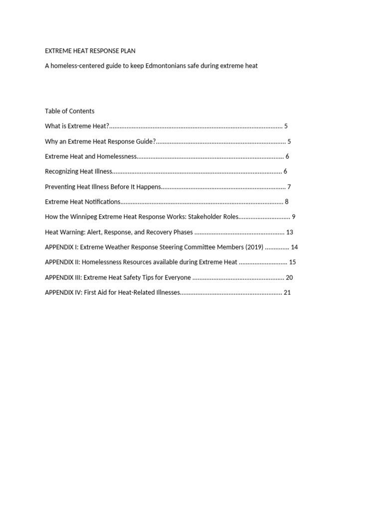 Extreme Heat Response Plan | PDF | Heat Wave | Clinical Medicine