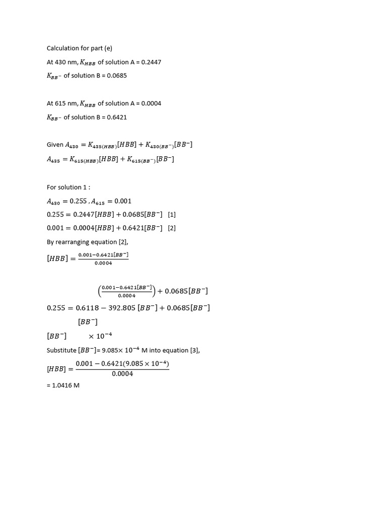 Calculation Experiment Absorbance | PDF | Electromagnetic Radiation ...