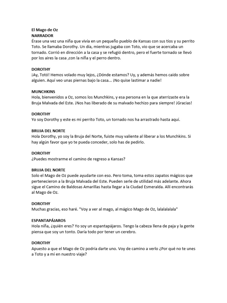 El Mago de Oz | PDF | Dorothy Gale | Wizard Of Oz (Personaje)