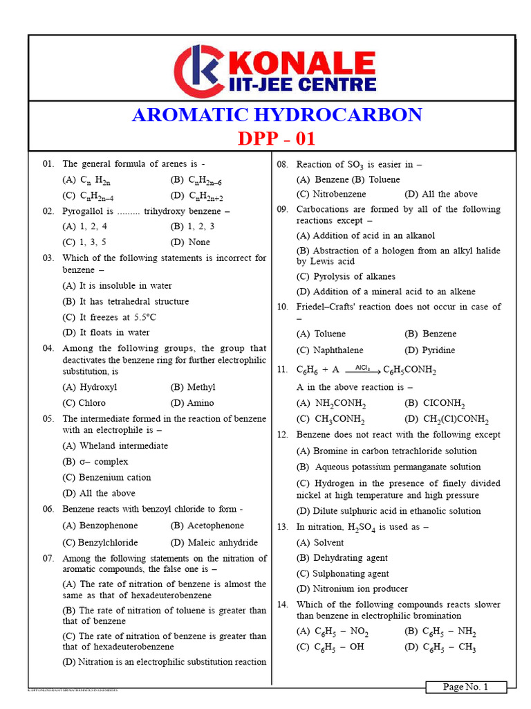 Aromatic & Aliphatic Hydrocarbon | PDF | Benzene | Chemical Reactions