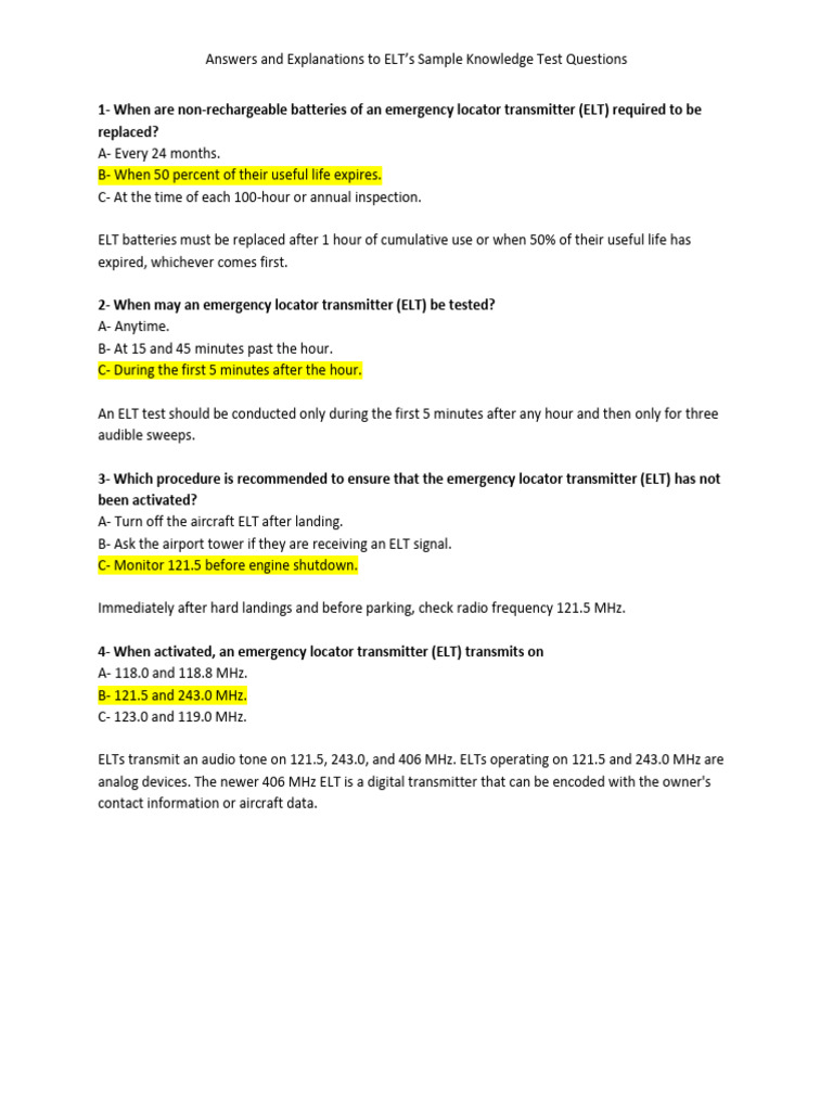 ELT Testing and Battery Guidelines | PDF | Technology & Engineering