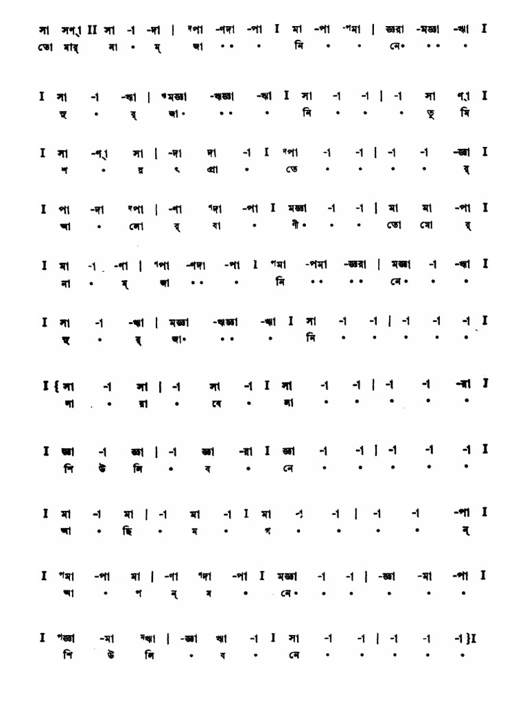 Tomar Nam Jani Ne Notation | PDF