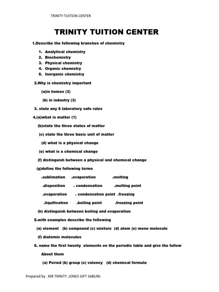 Trinity Tuition Center | PDF