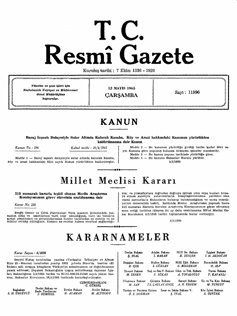 Resmî Gazete: Kanun | PDF