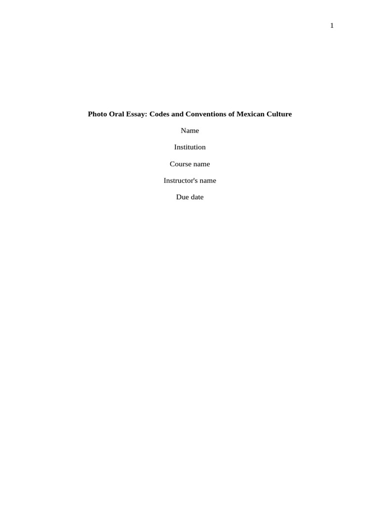 Photo Oral Essay Mexican Culture | PDF | Mexico | Traditions