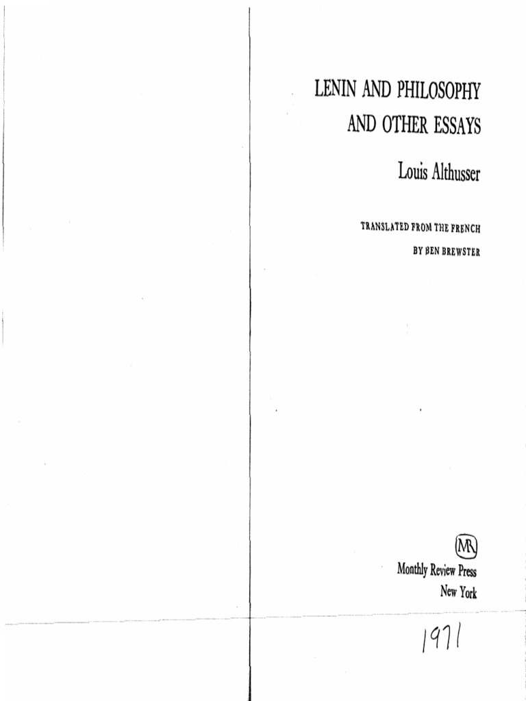 Althusser Ideology and Ideological State Apparatus | PDF