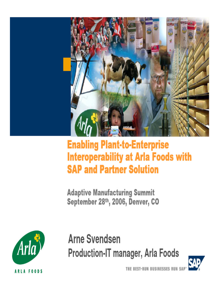 Sap Mii in Food Industry Arla Foods Case Study | PDF | Ibm Db2 | Oracle Corporation