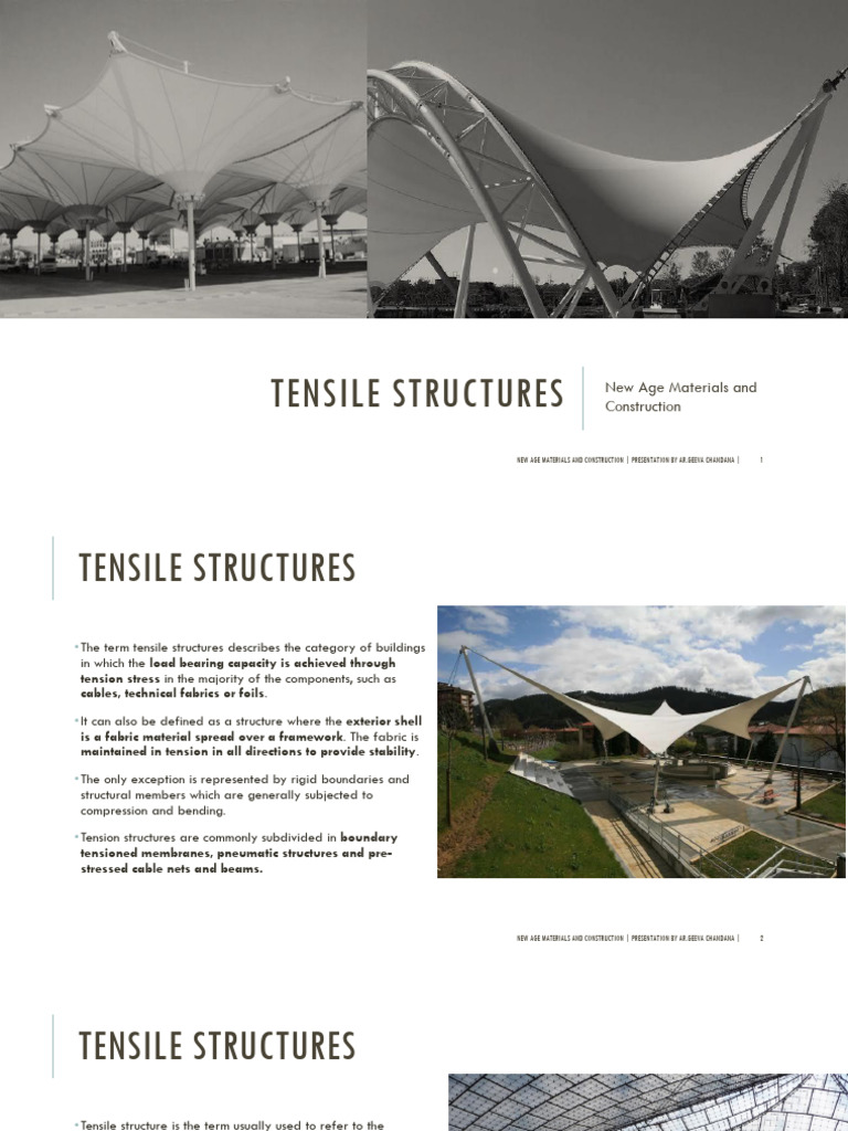 Tensile Structures: Types & Details | PDF | Truss | Stress (Mechanics)