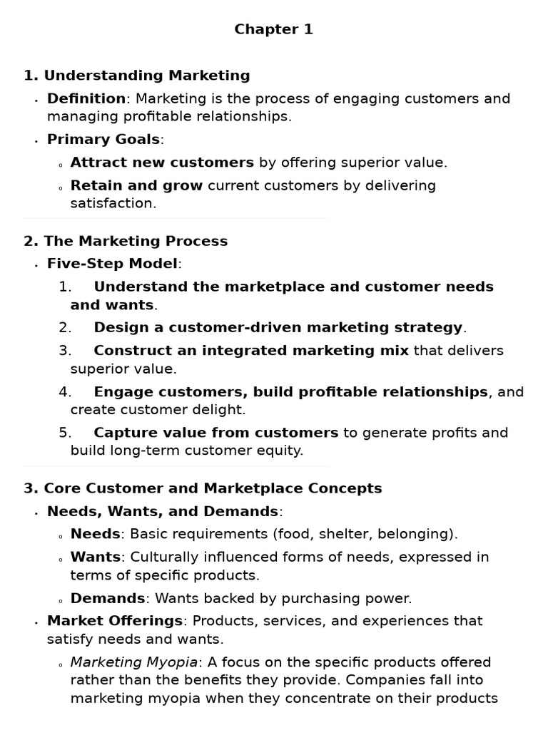 Mkt Chapter 1 Notes Pdf Marketing Corporate Social Responsibility
