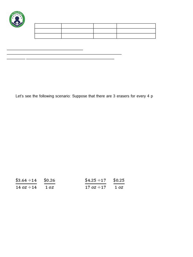 6th Grade Lesson Plan June 03 - June 07 Math | PDF | Ratio