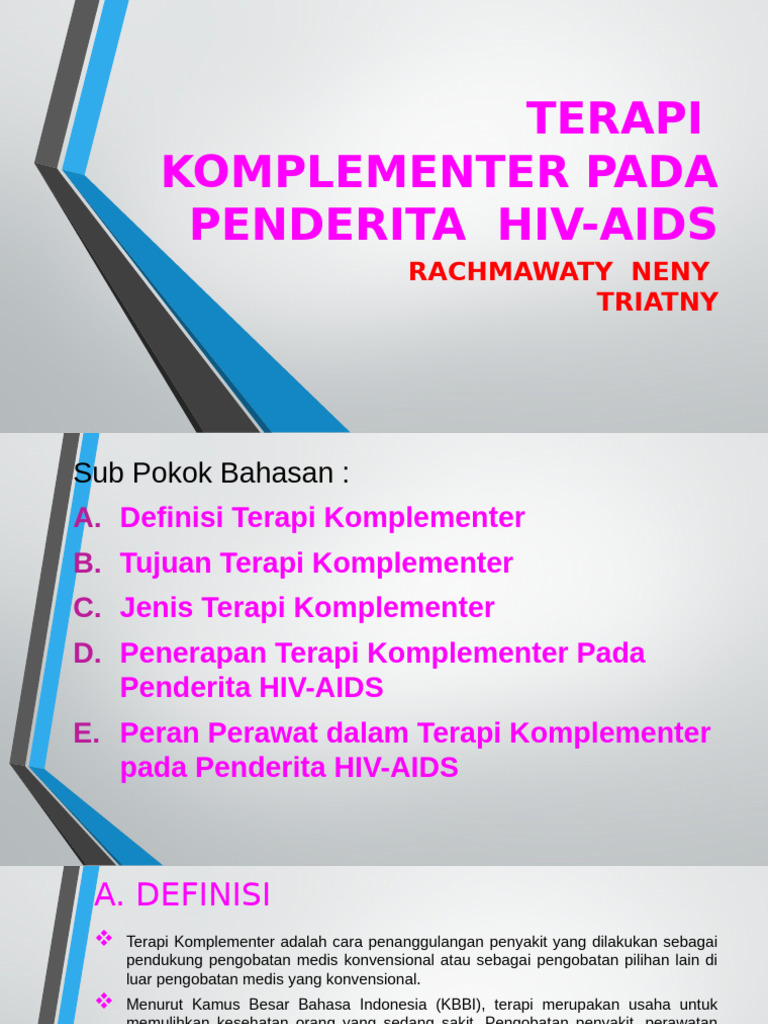 PTM 14 Terapi Komplementer Pada Hiv-Aids | PDF