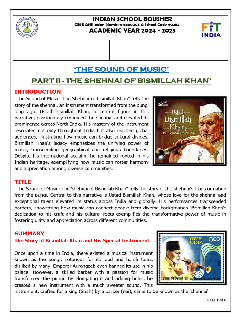 Bismillah Khan: The Shehnai's Legacy | PDF