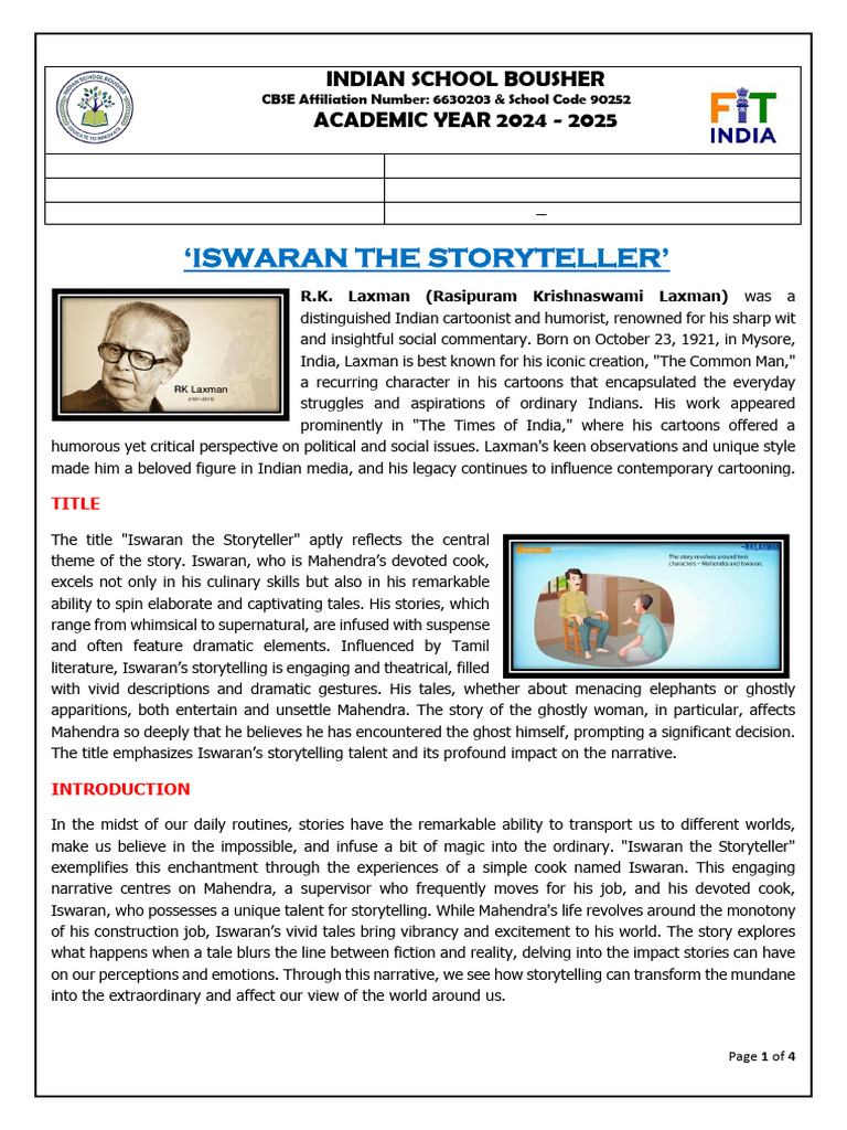 G9 Notes Iswaran The Storyteller CH3 Moments AY 2024-25 | PDF ...