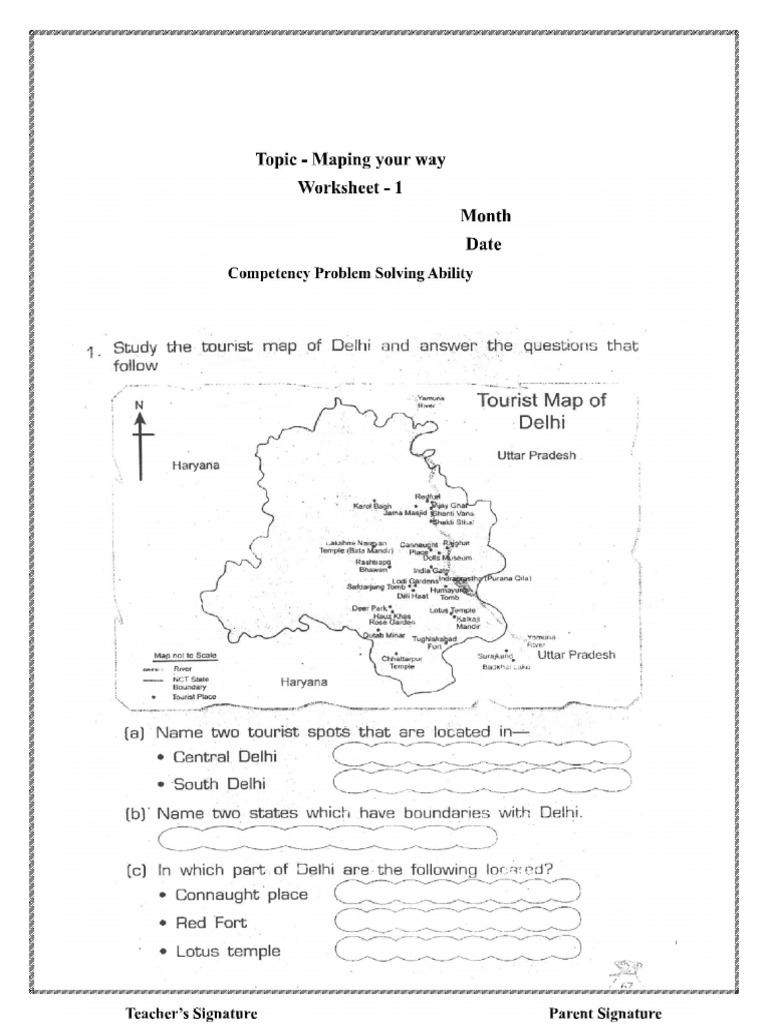 CBSE Class 5 Maths Worksheet-Mapping Your Way | PDF