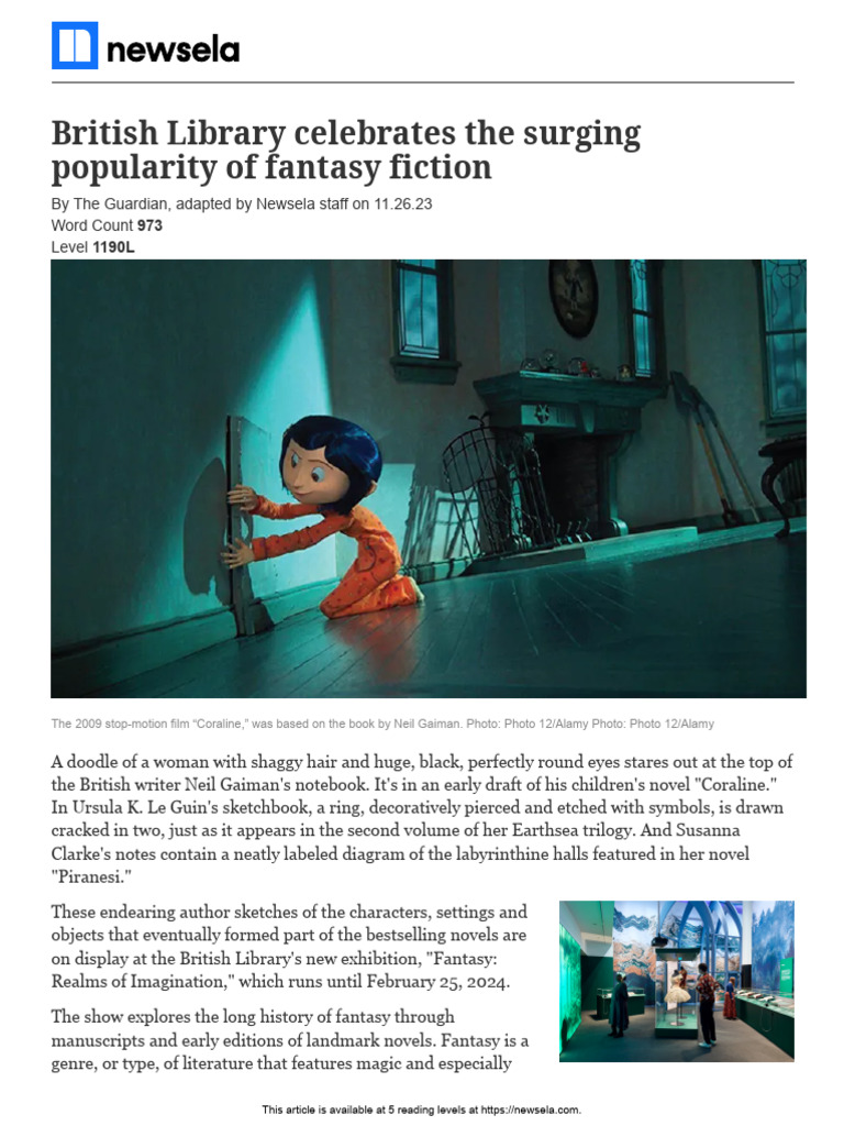 British Library's Fantasy Fiction Exhibit Highlights Genre's Rise | PDF ...