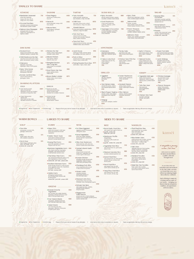 Kamei - Food Menu | PDF