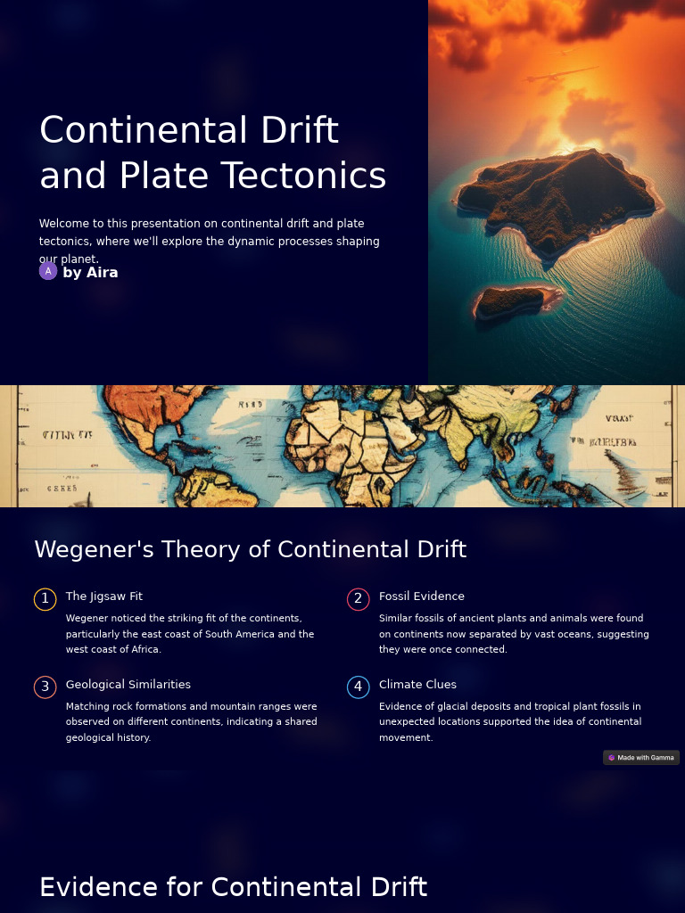 Continental Drift and Plate Tectonics | PDF | Plate Tectonics | Volcano