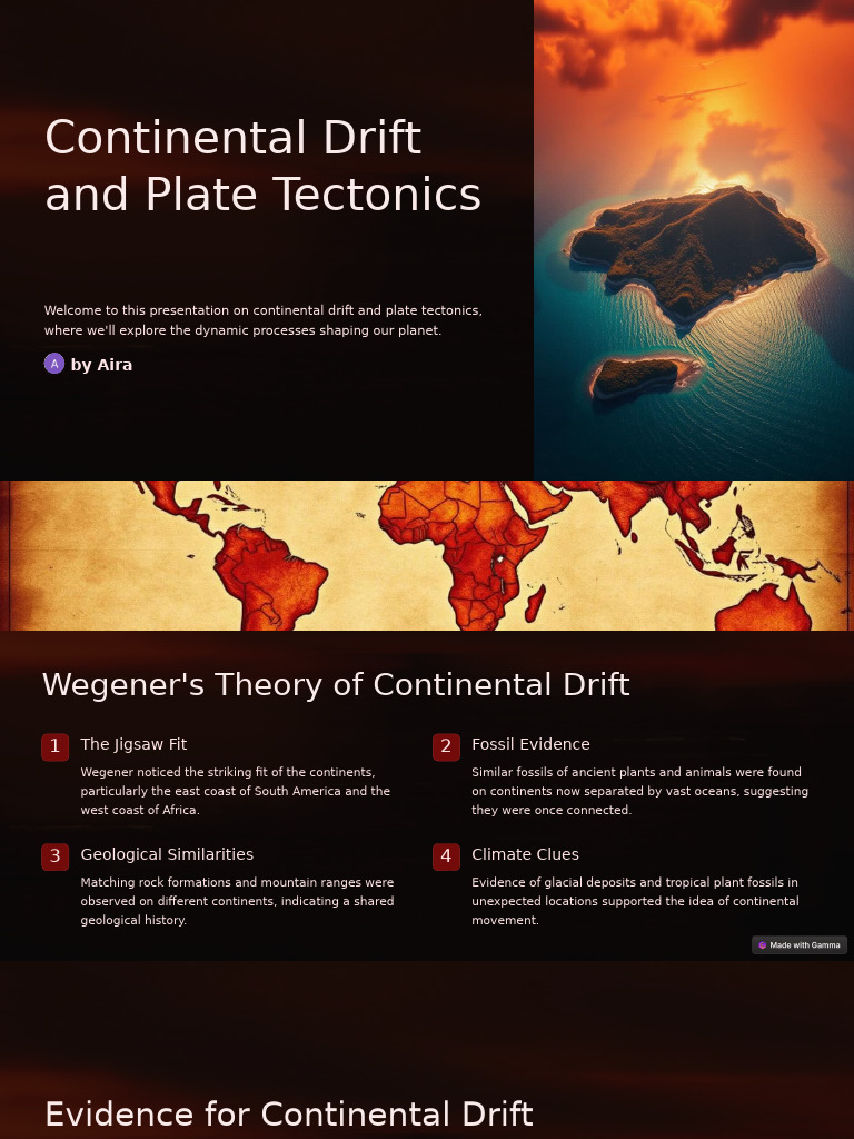 Continental Drift and Plate Tectonics | PDF | Plate Tectonics | Volcano