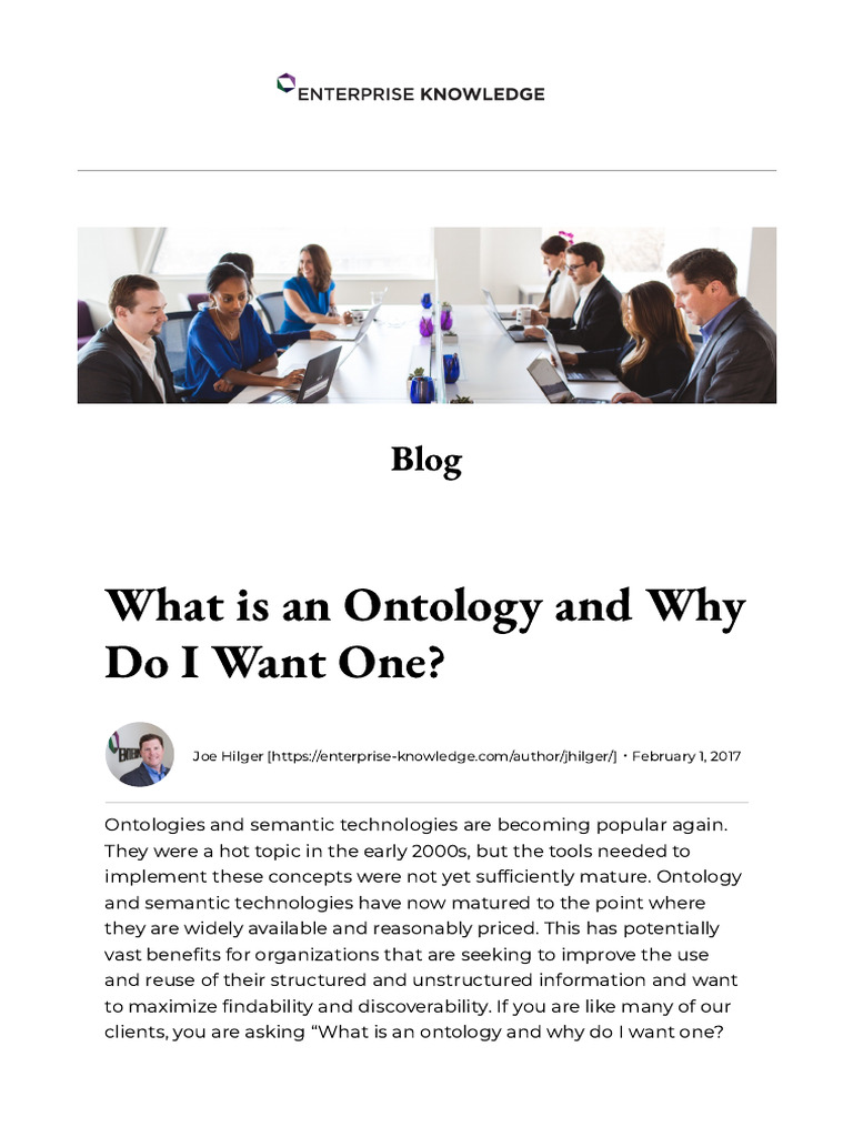 What Is An Ontology and Why Do I Want One - Enterprise Knowledge | PDF ...