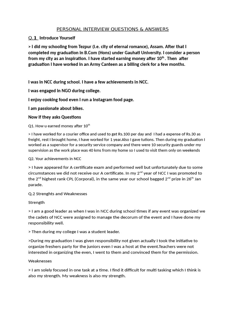 NCC Interview Insights for Students | PDF | Career & Growth | Business