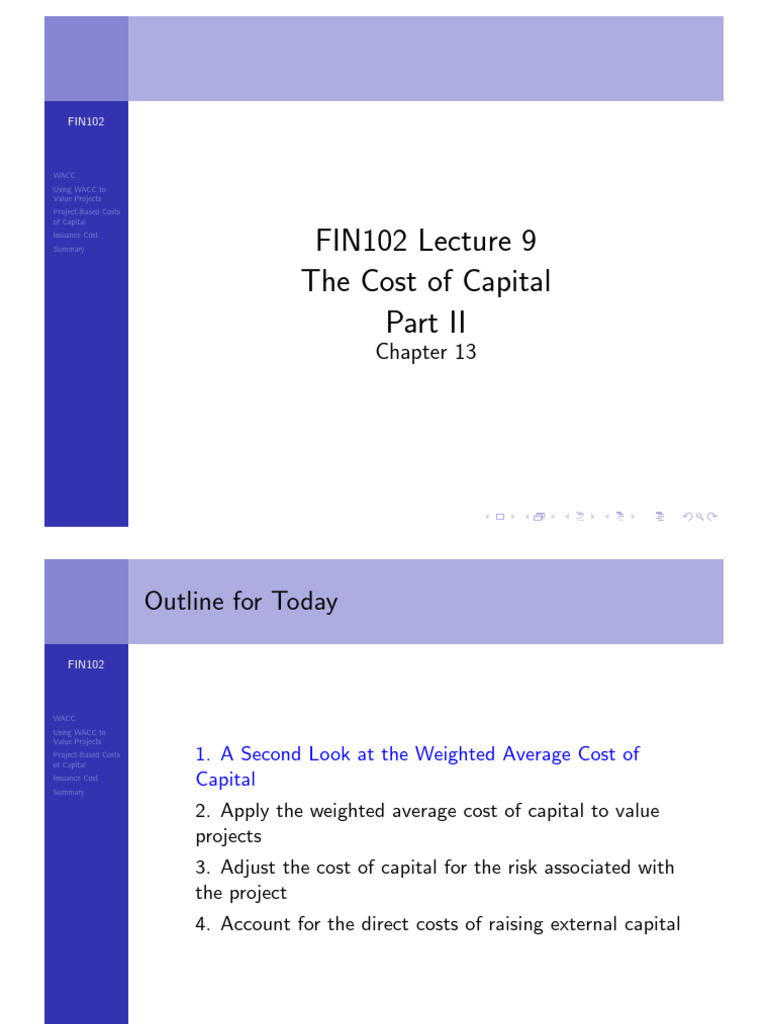 L9 Annotated Slides | PDF | Cost Of Capital | Securitization