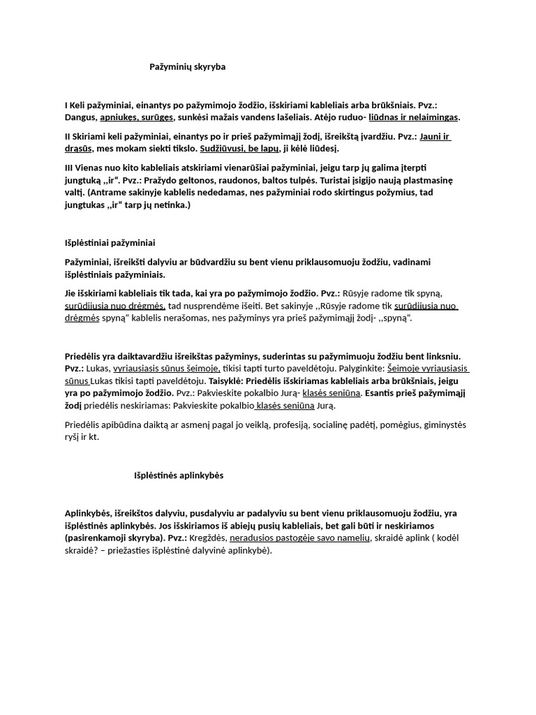 Pažyminių Skyryba | PDF