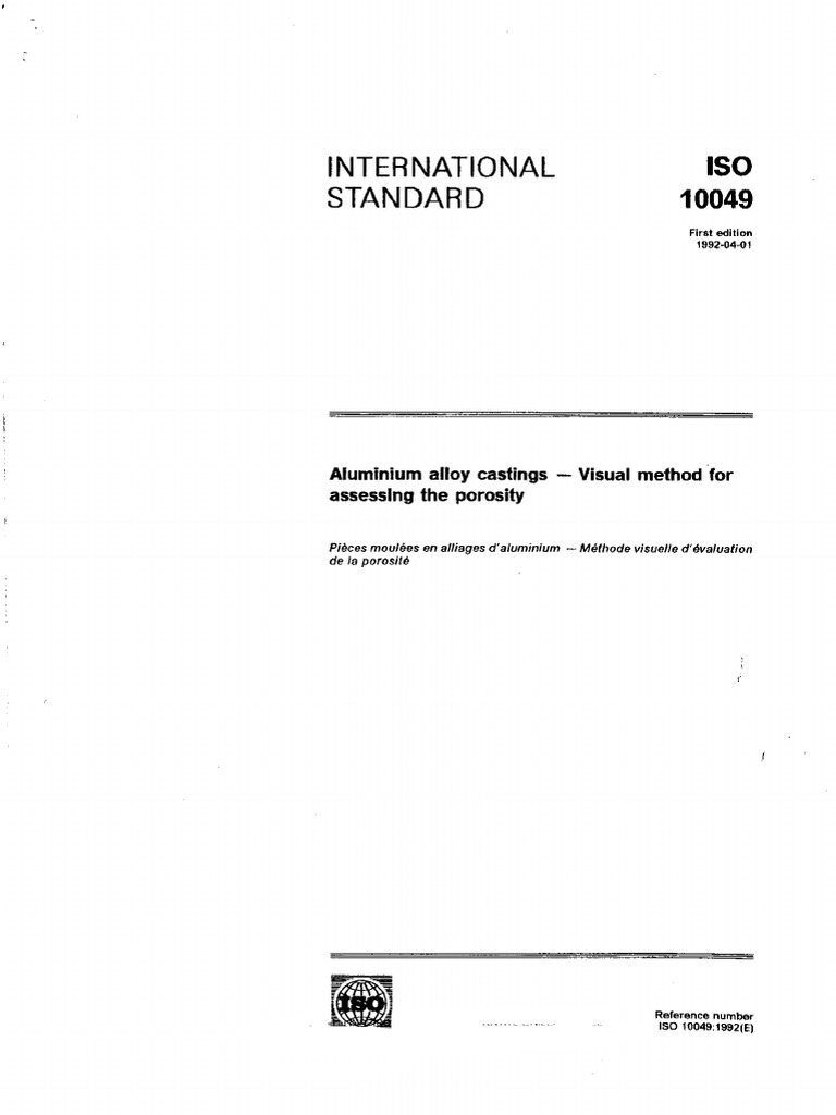 ISO10049-1992 - Standard For Porosity | PDF