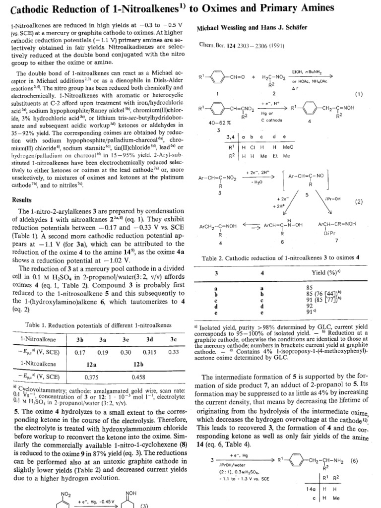 Nitroalkene Electroreduction | PDF