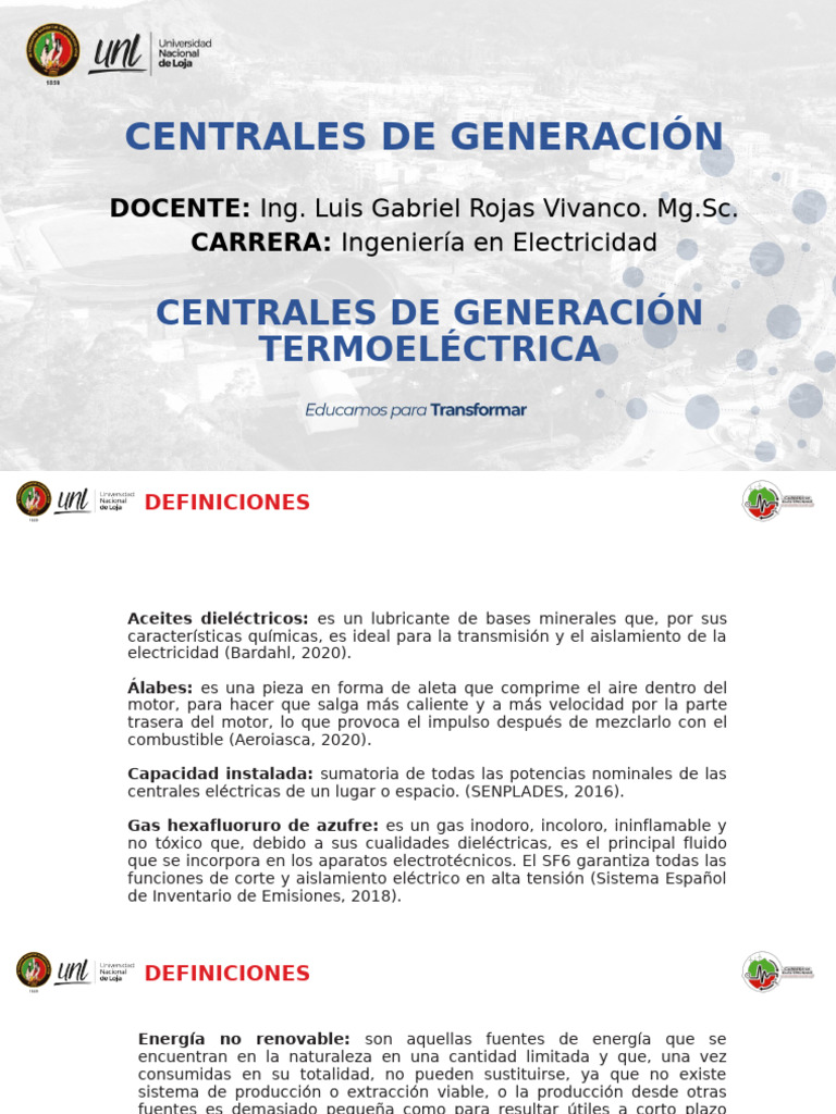 06 Centrales de Generación Termoelectricas | PDF | Generación eléctrica | Vapor