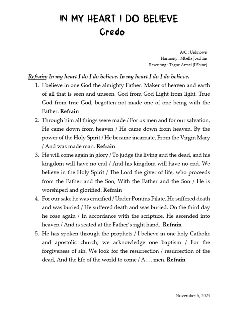 In My Heart I Do | PDF