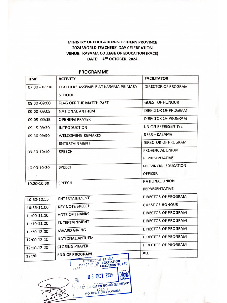 Teacher's Day Program | PDF