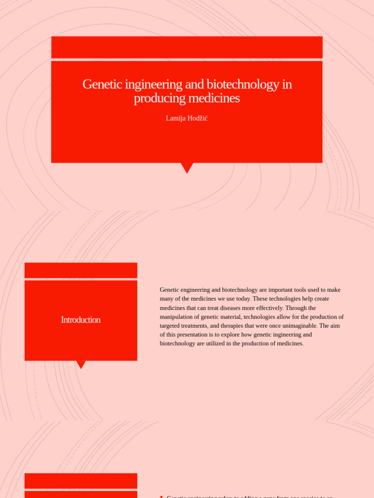 Genetic Engineering and Biotechnology in Production of Medicines | PDF ...