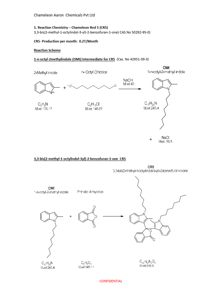 PDF 1 Chameleon Red 5 (CR5) | PDF | Chemical Reactions | Salt (Chemistry)